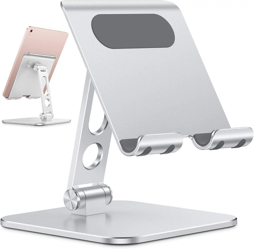 OMOTON Upgraded Adjustable Tablet Stand, iPad Stand Holder, Silver - 21 ...