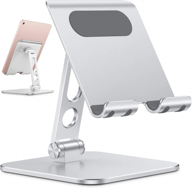 OMOTON Upgraded Adjustable Tablet Stand, iPad Stand Holder, Silver - 21 ...